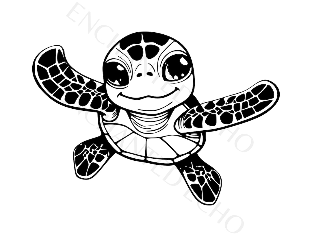 Cute Baby Sea Turtle SVG + PNG Set - Turtle Svg - Sea Turtle Svg - Baby ...