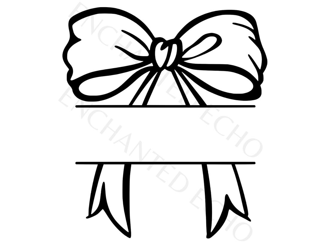 Split Monogram Bow Svg and Png - Etsy