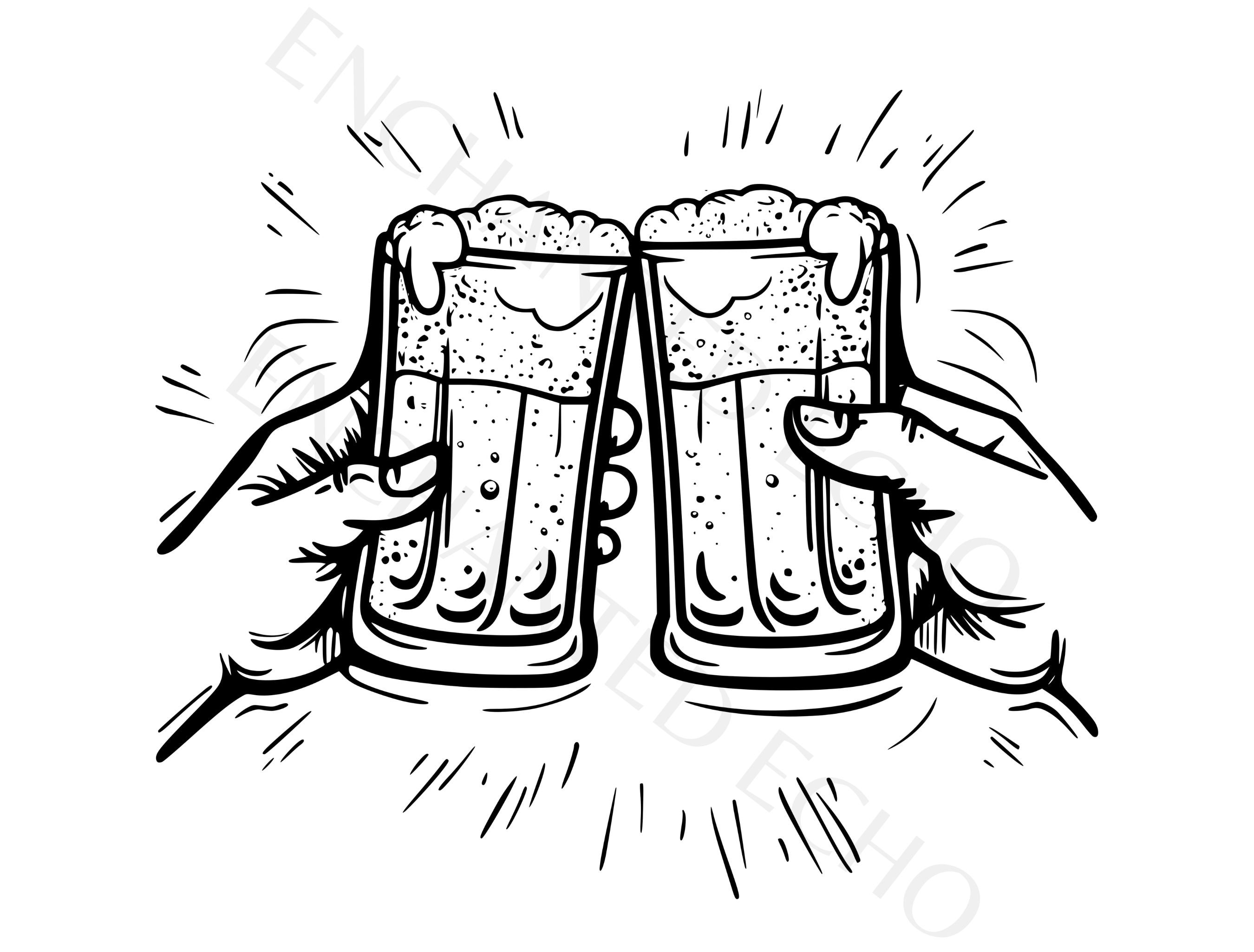 Beer Cheers Svg And Png Set Beer Mugs Png Beer Clipart Alcohol Svg Beer