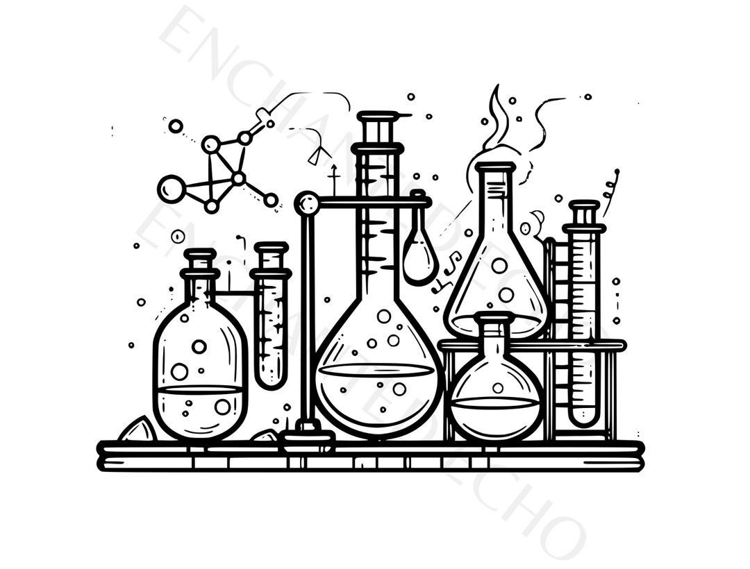 Chemistry Beakers SVG and PNG Set - Alchemy Vials Png - Chemistry ...