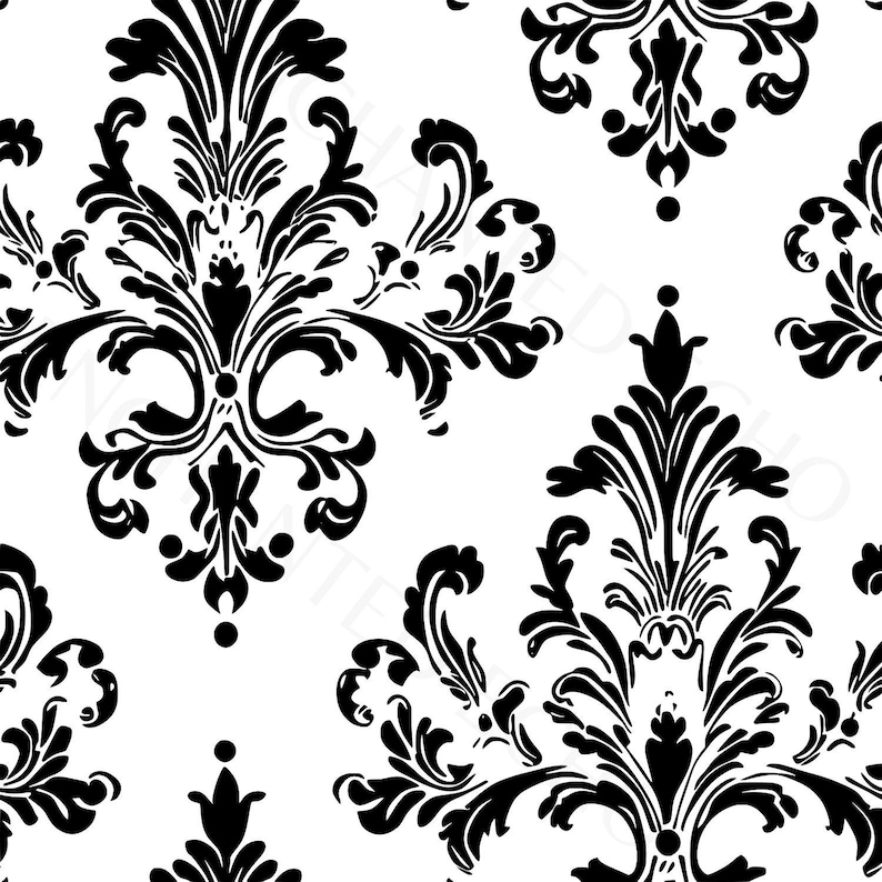 Seamless Victorian Toile Elegant SVG Pattern With Png Included Royal ...