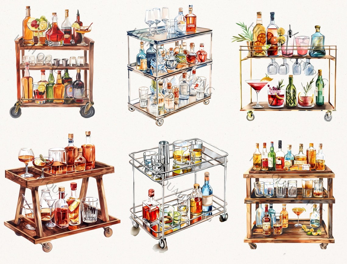 Summer Cocktail Clipart Set 79 Watercolor Cocktails Pngs Bar Mixology ...