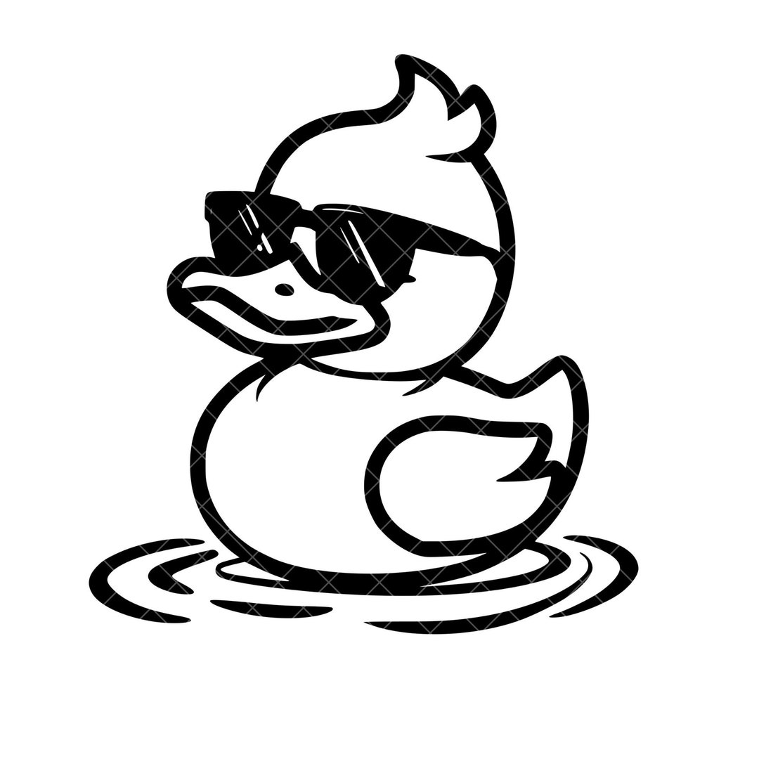 Rubber Ducky With Sunglasses SVG + PNG - Rubber Duck Clipart - Cute ...