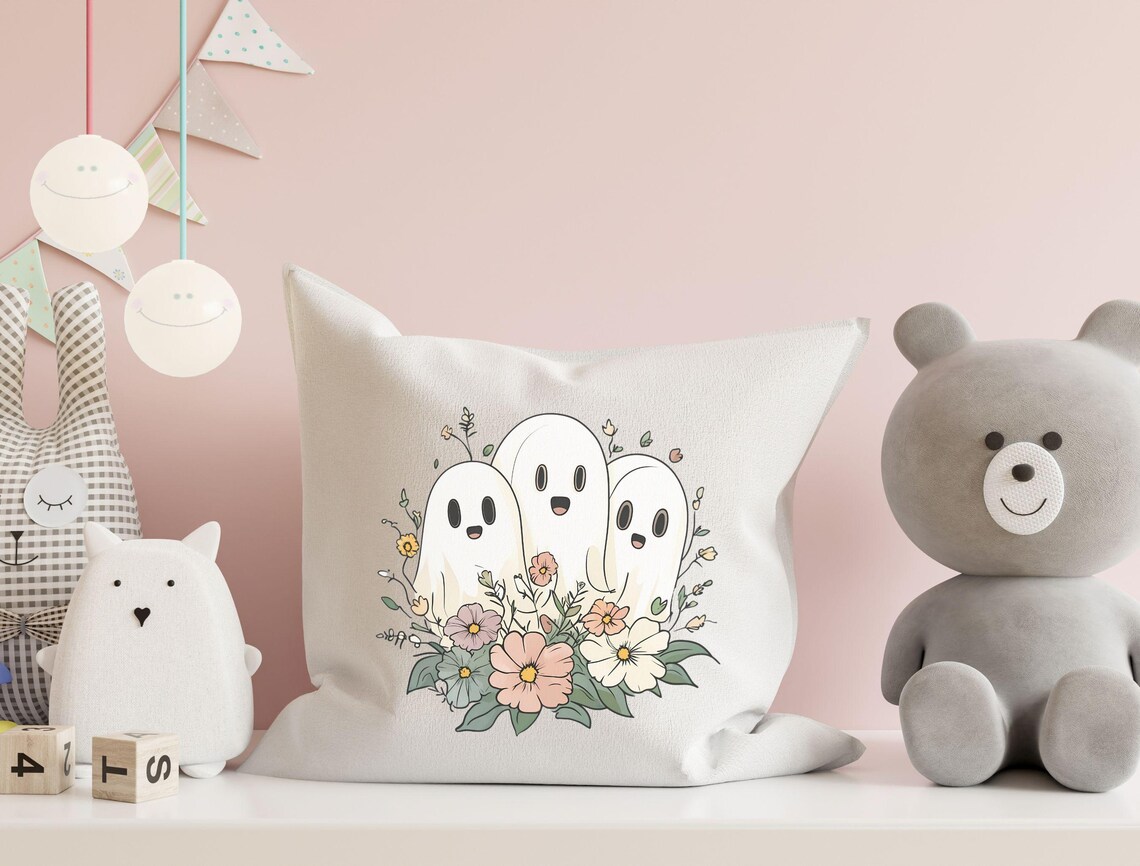 Wildflower Ghost Sublimation PNG Clipart Cute Fall Flowers Ghosts PNG ...