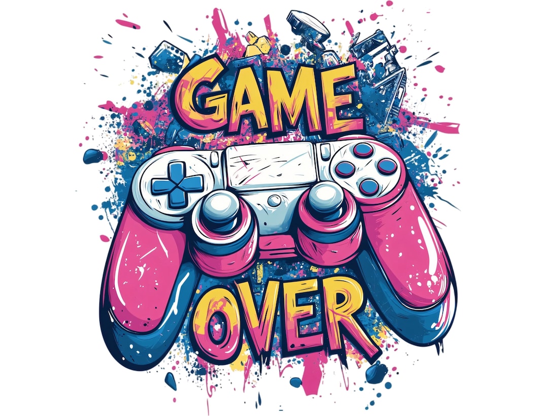Game Over PNG - Video Games Gamer PNG - Boy Birthday PNG - Gaming ...