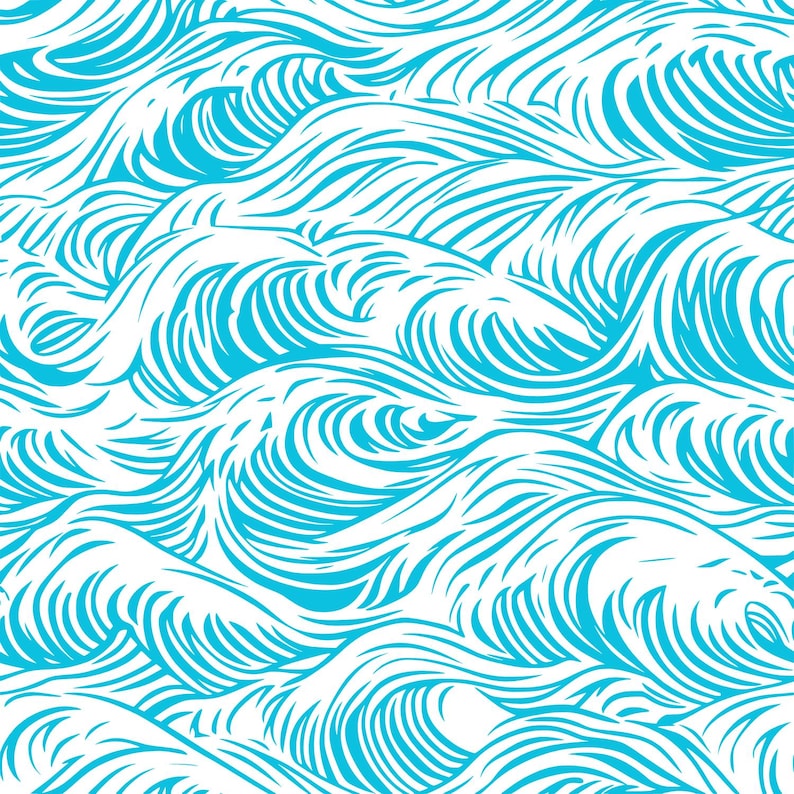 Seamless Waves SVG Pattern With Png Included Ocean Seamless - Etsy