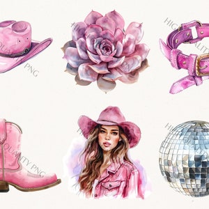 Pink Coastal Cowgirl Clipart I Set of 32 Images I Girly Clip Art Bundle ...