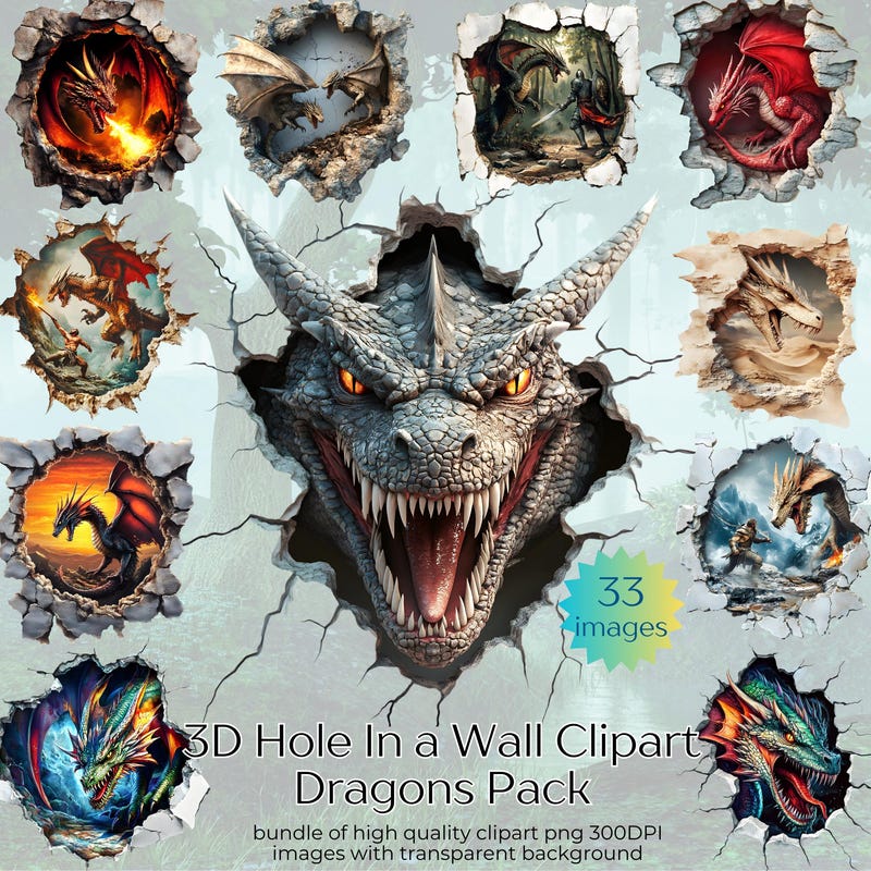 Fantasy Wall Hole Decal - Etsy