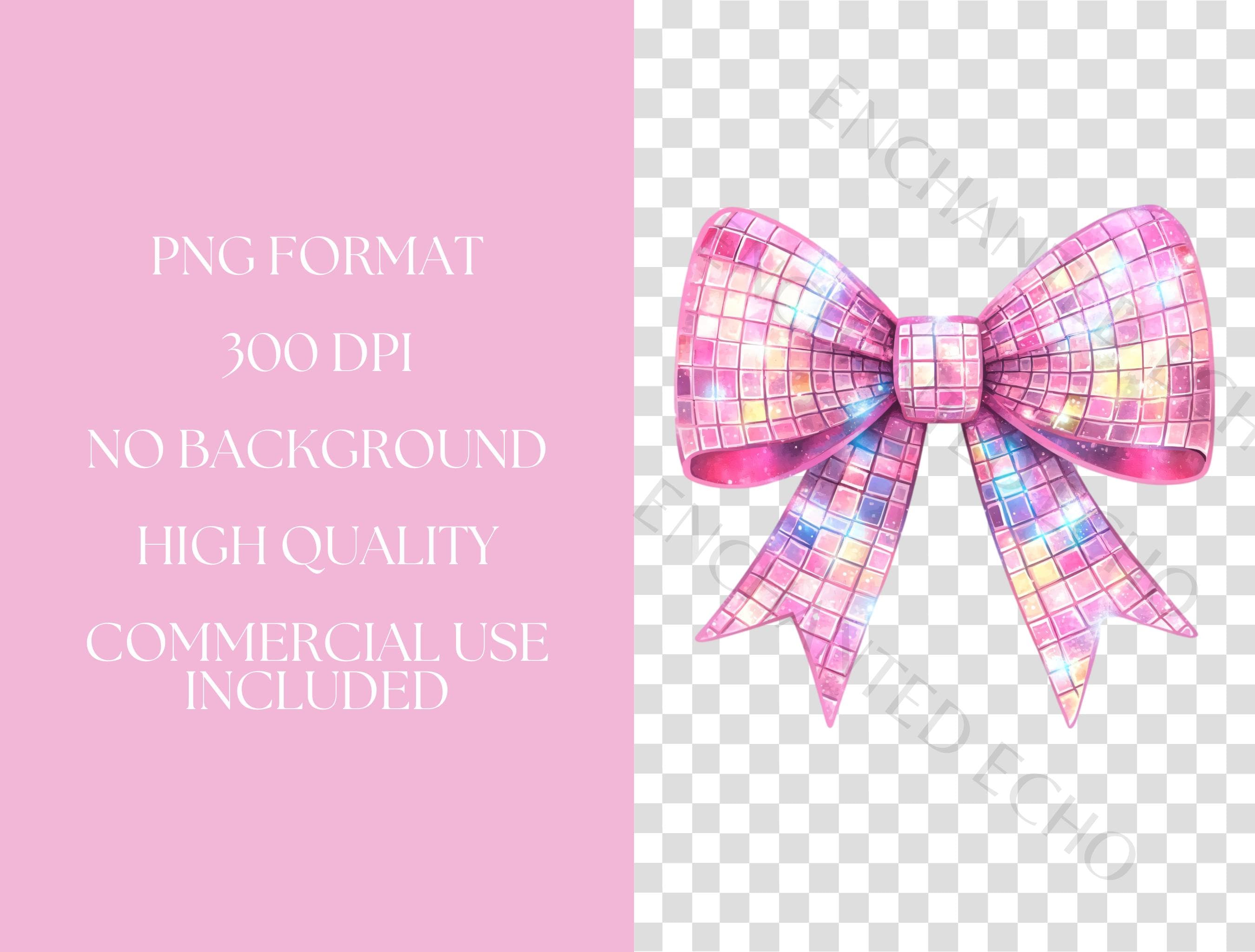 Cute Disco Pink Bow Png Disco Ball Bow Png Trendy Bow Png Coquette ...