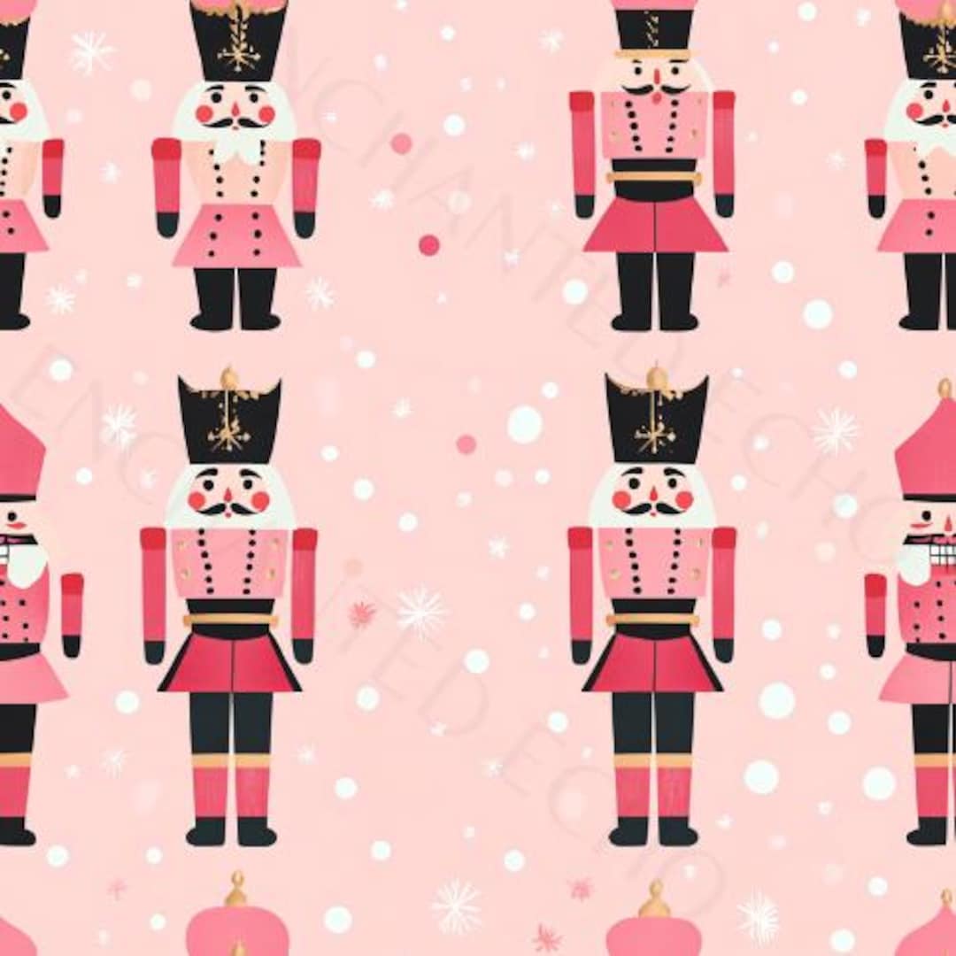 Seamless Christmas Pink Nutcracker Pattern Cute Nutcrackers Seamless ...