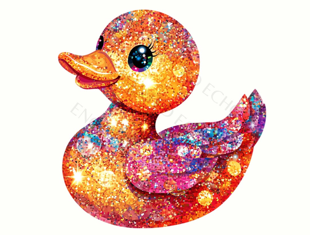Glitter Rubber Ducky Clipart - Sparkling Rubber Duck Png Sparkling ...