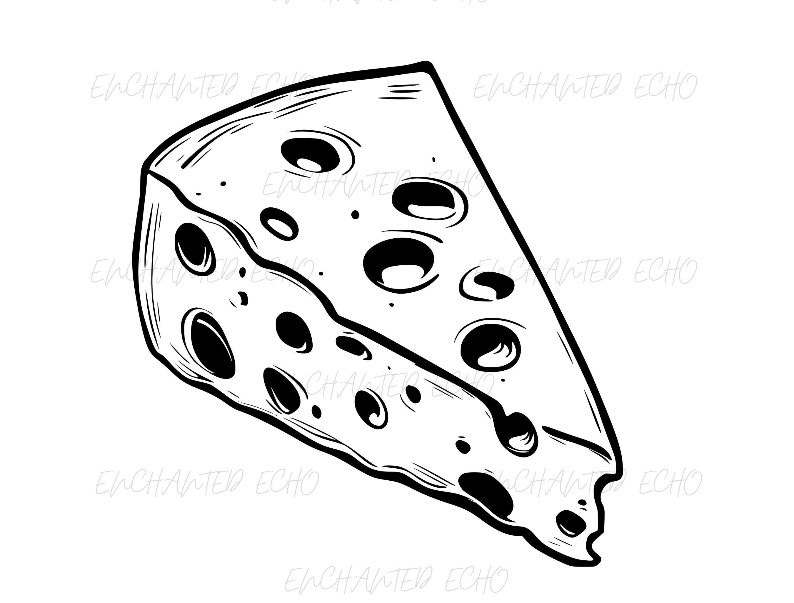 Cheese Wedge SVG + PNG Set - Swiss Cheese Board Svg Cheese Slice Svg ...