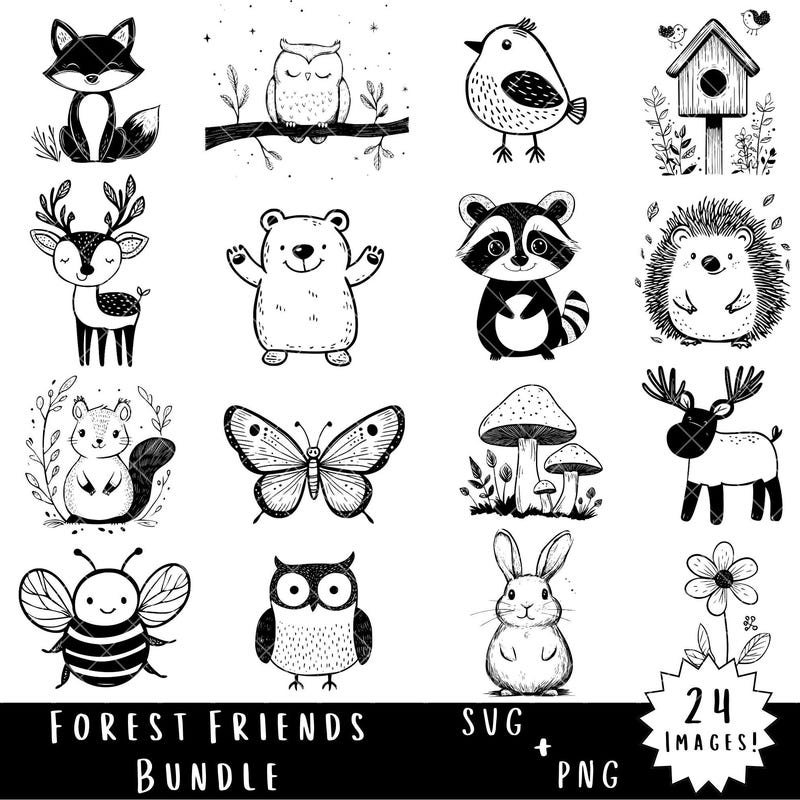 Forest Friends Art - Etsy