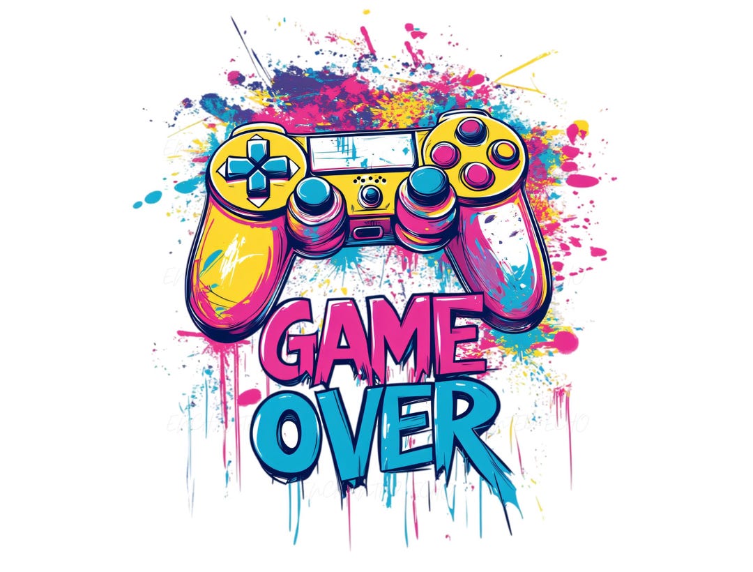 Game Over PNG - Video Games Gamer PNG - Boy Birthday PNG - Gaming ...