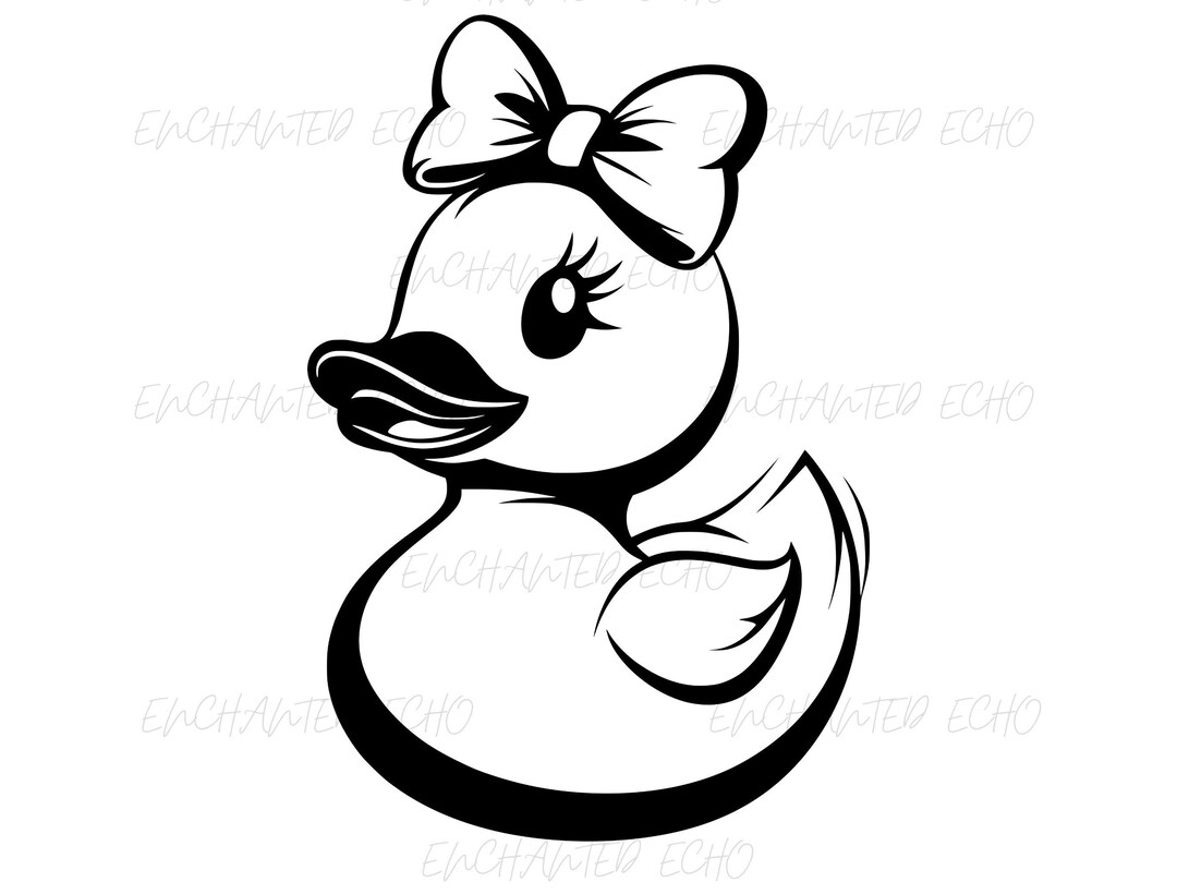 Coquette Rubber Ducky SVG + PNG Cute - Rubber Duck With Bow Svg Girly ...