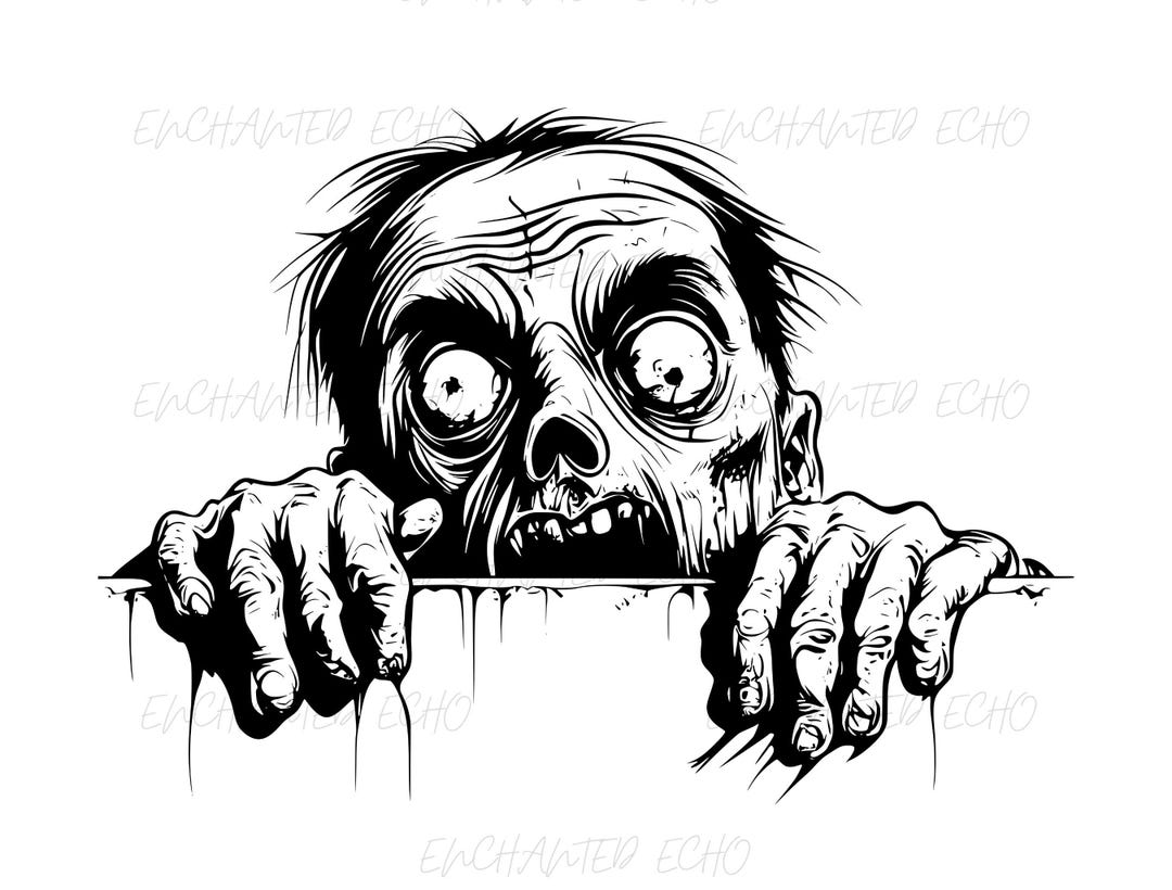 Peeking Zombie SVG + PNG Set - Human Zombie Svg Halloween Design ...
