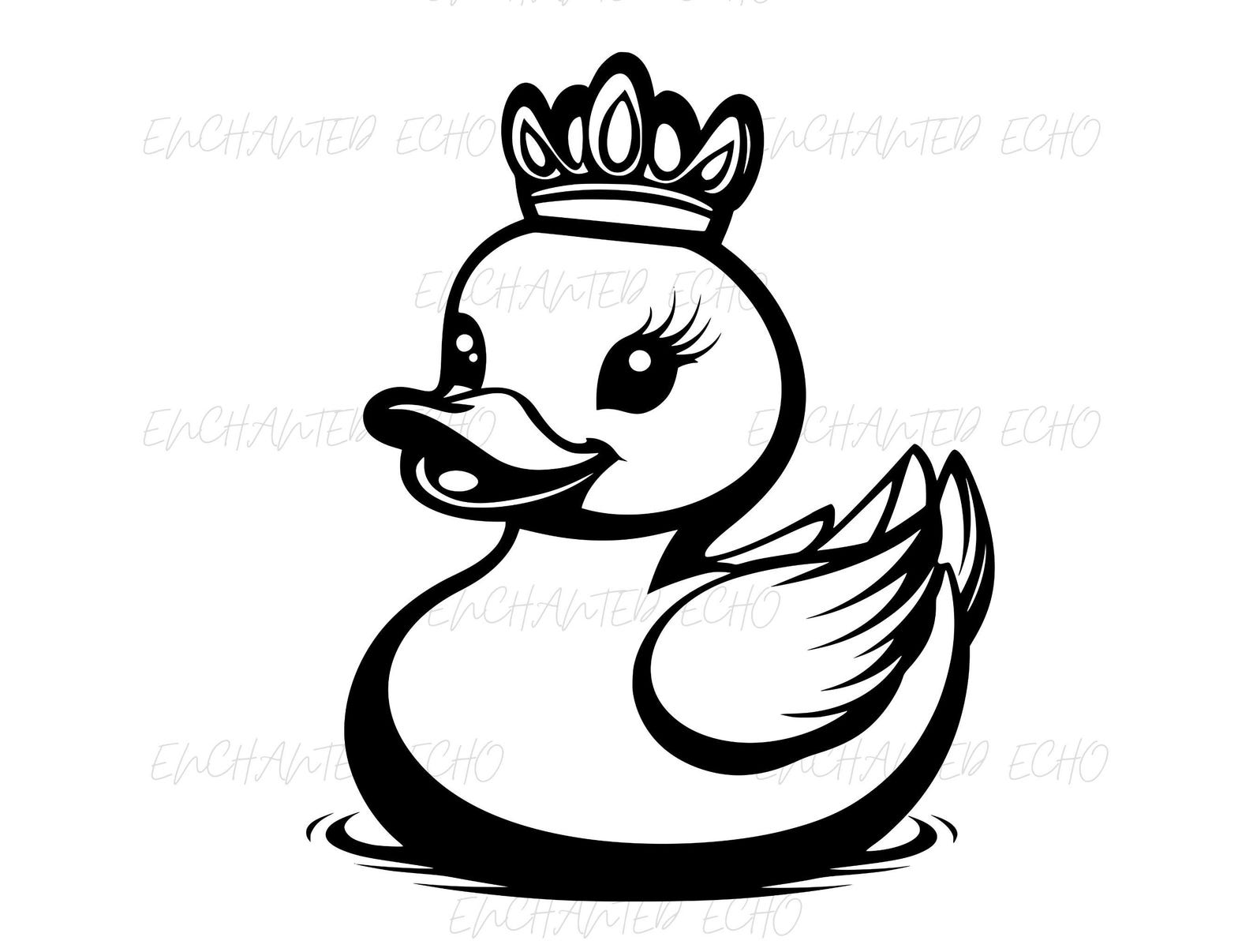 Rubber Ducky With Crown SVG + PNG Cute Rubber Duck Queen - Etsy