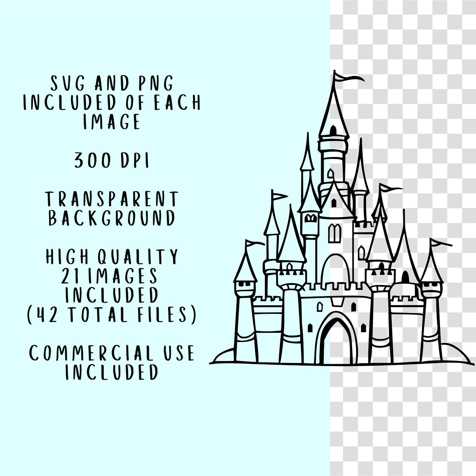Castle SVG & PNG Bundle 21 Images, 42 Total Files Fantasy Castle ...