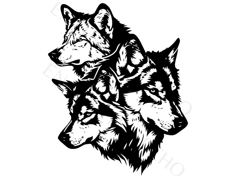 Wolf Pack SVG PNG Set Wolfpack Clipart Pack of Wolves Silhouette Wild ...