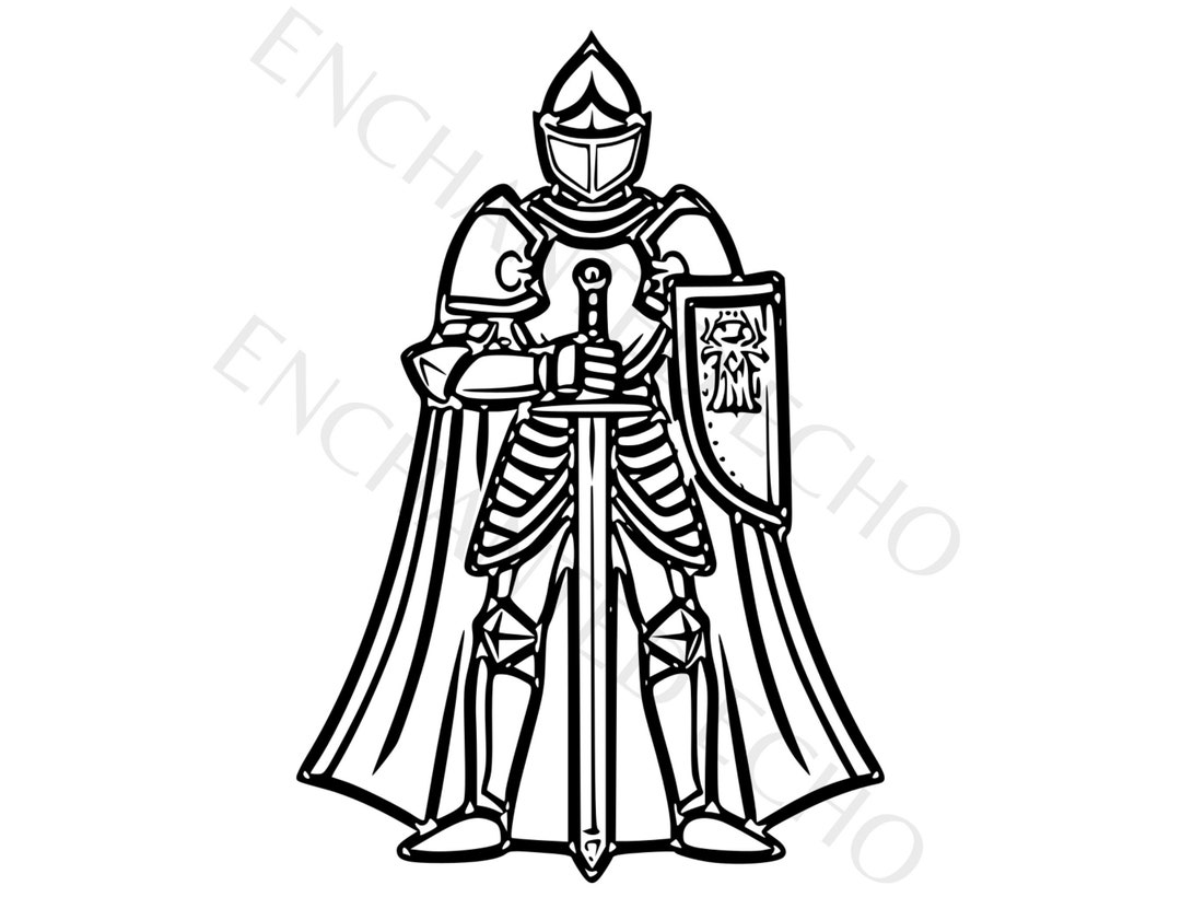 Medieval Knight Svg I Standing Warrior Png I Knight Silhouette Clipart ...