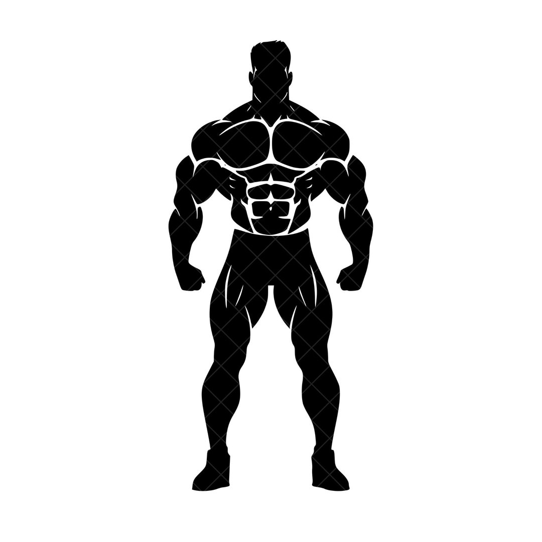 Bodybuilder Silhouette SVG + PNG Set - Muscle Man Svg - Bodybuilder ...
