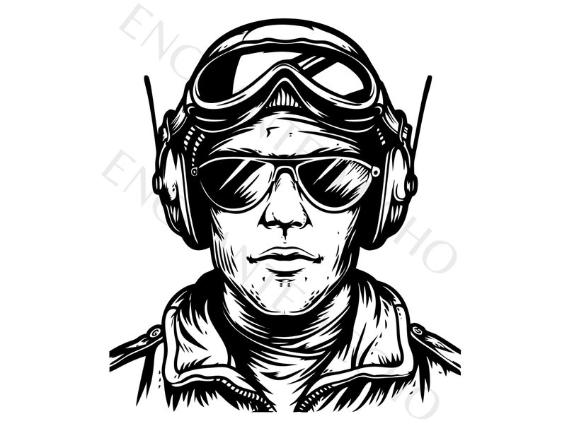 Aviator SVG Pilot Png Pilot With Helmet SVG Aviator Clipart Aviation ...