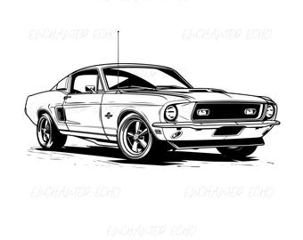 Vintage Muscle Car SVG & PNG Set - American Classic Car Vector - Etsy