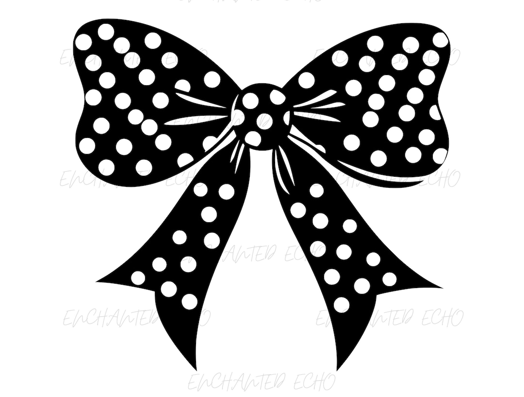 Polka Dot Bow SVG + PNG Set - Dots Pattern Bow Svg Vintage Minnie Bow ...