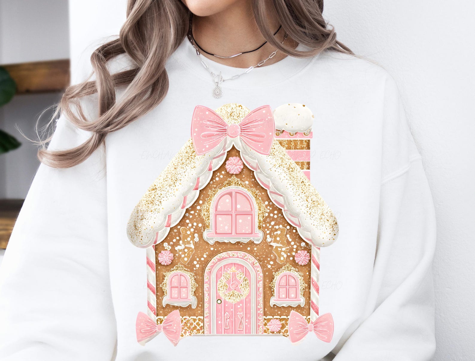 Pink Christmas Gingerbread House Clipart – Holiday Ginger Bread Home ...