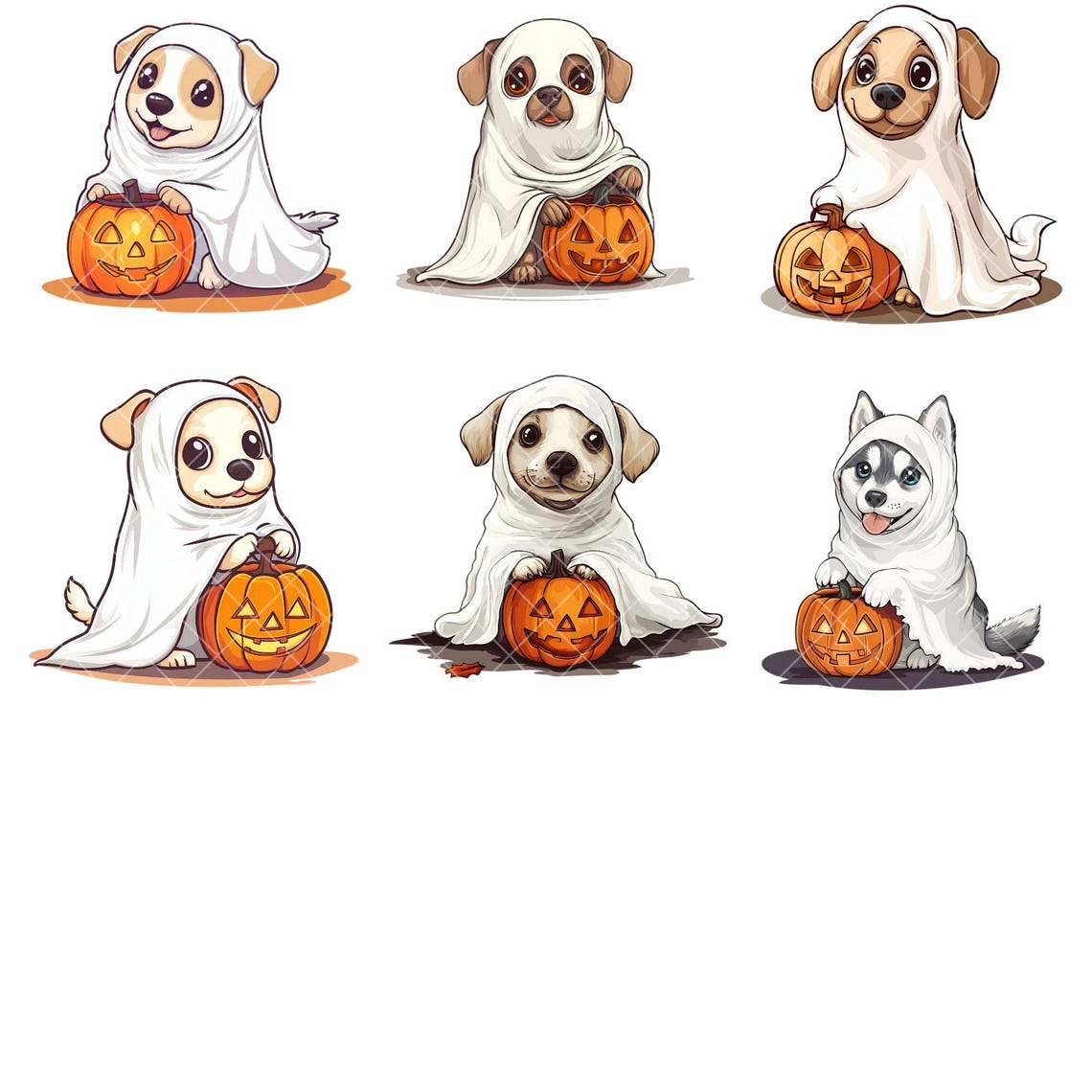 Cute Ghost Dog Png Bundle, Spooky Dogs Png, 15 Halloween Dog Images ...