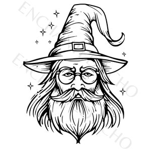 Celestial Wizard Svg, Magic Magician Png, Wizards Head Illustration ...