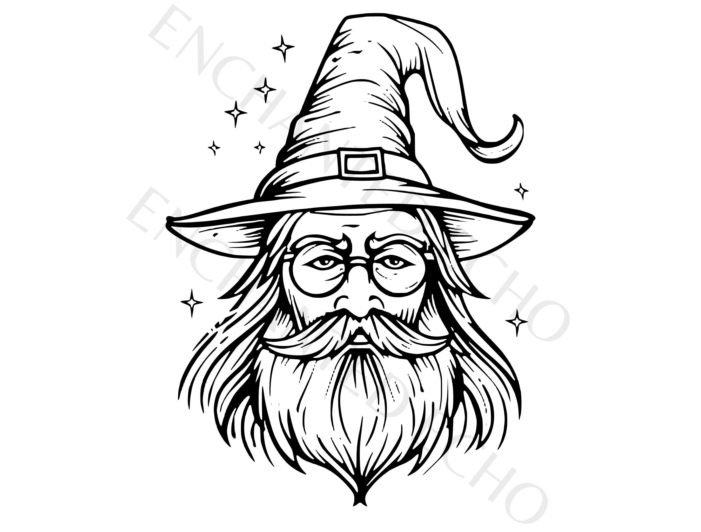 Celestial Wizard Svg, Magic Magician Png, Wizards Head Illustration ...