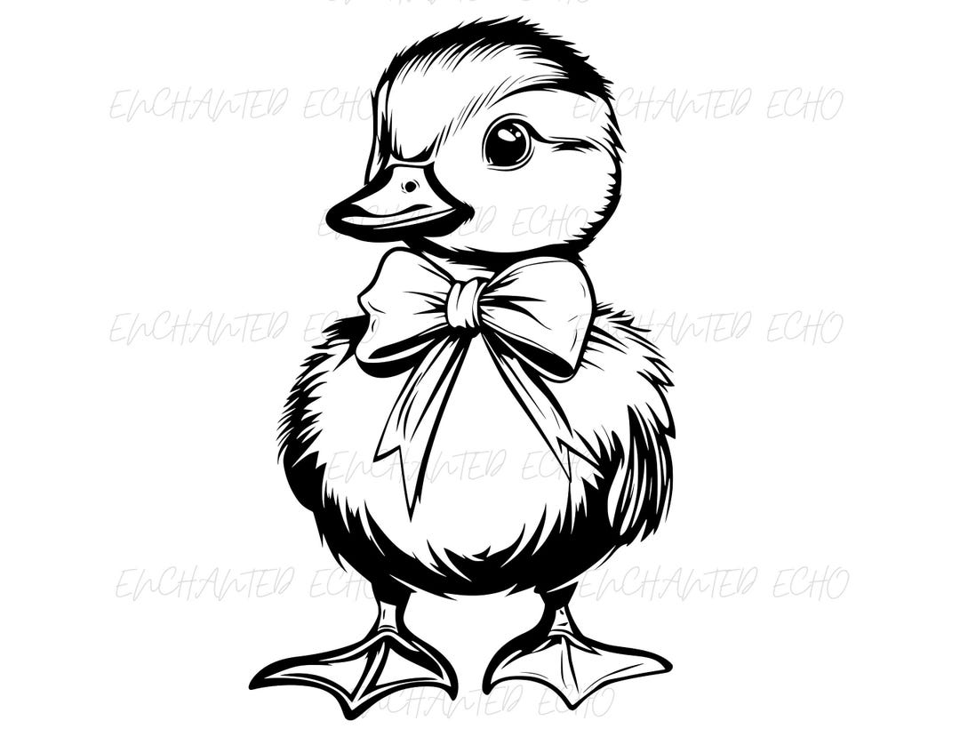 Cute Duckling With Bow SVG + PNG Coquette Duck - Cute Duck Svg ...