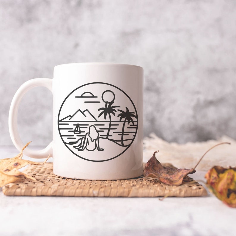 Coastal Beach View SVG & PNG Bundle - Tropical Sunset Beach Scenes ...