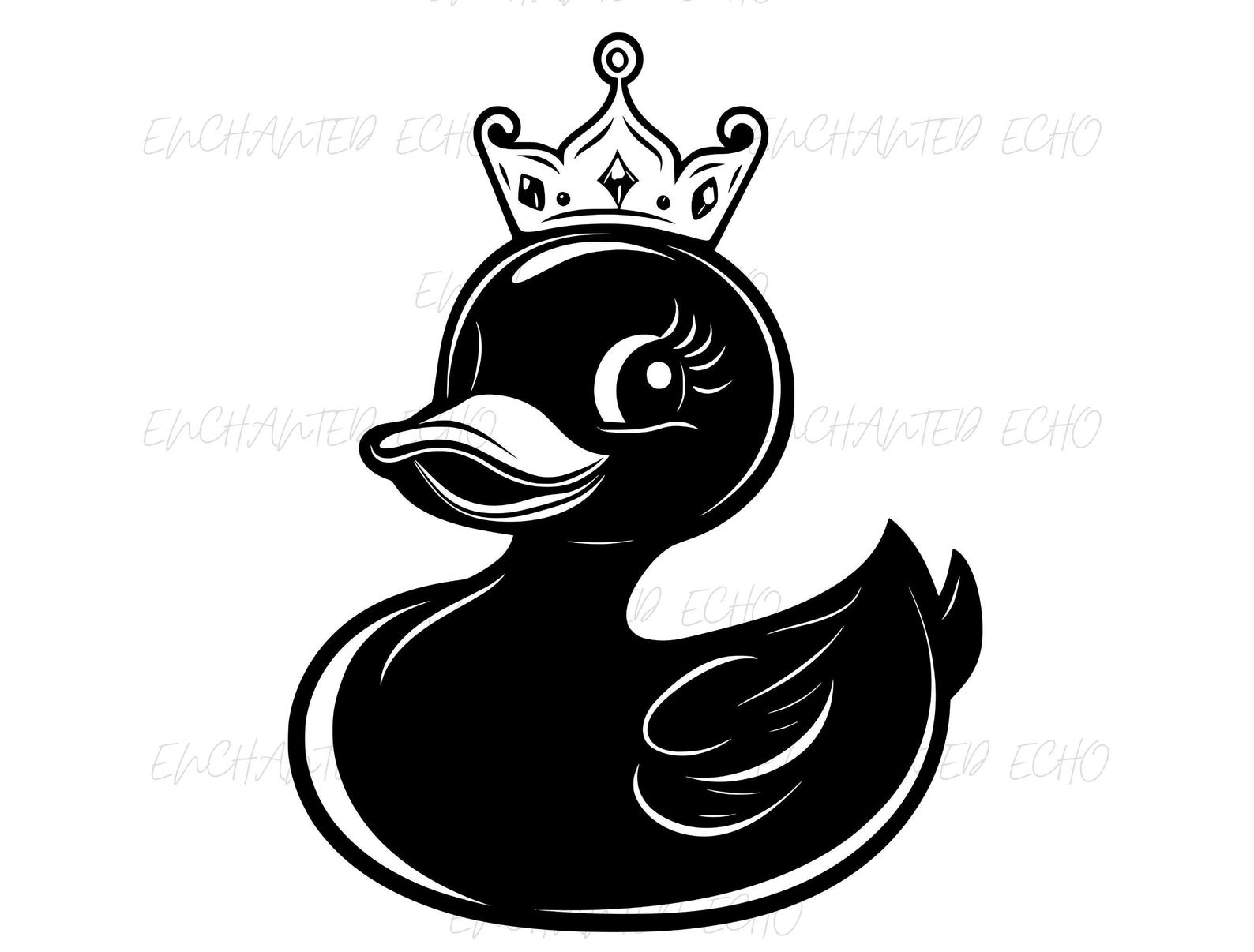 Rubber Ducky With Crown SVG + PNG Cute Rubber Duck Queen King - Etsy