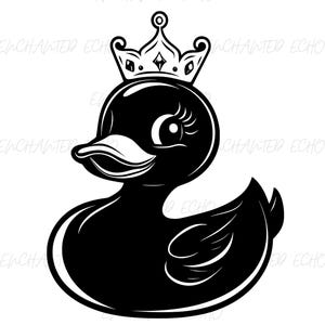 Rubber Ducky With Crown SVG + PNG Cute Rubber Duck Queen King - Etsy