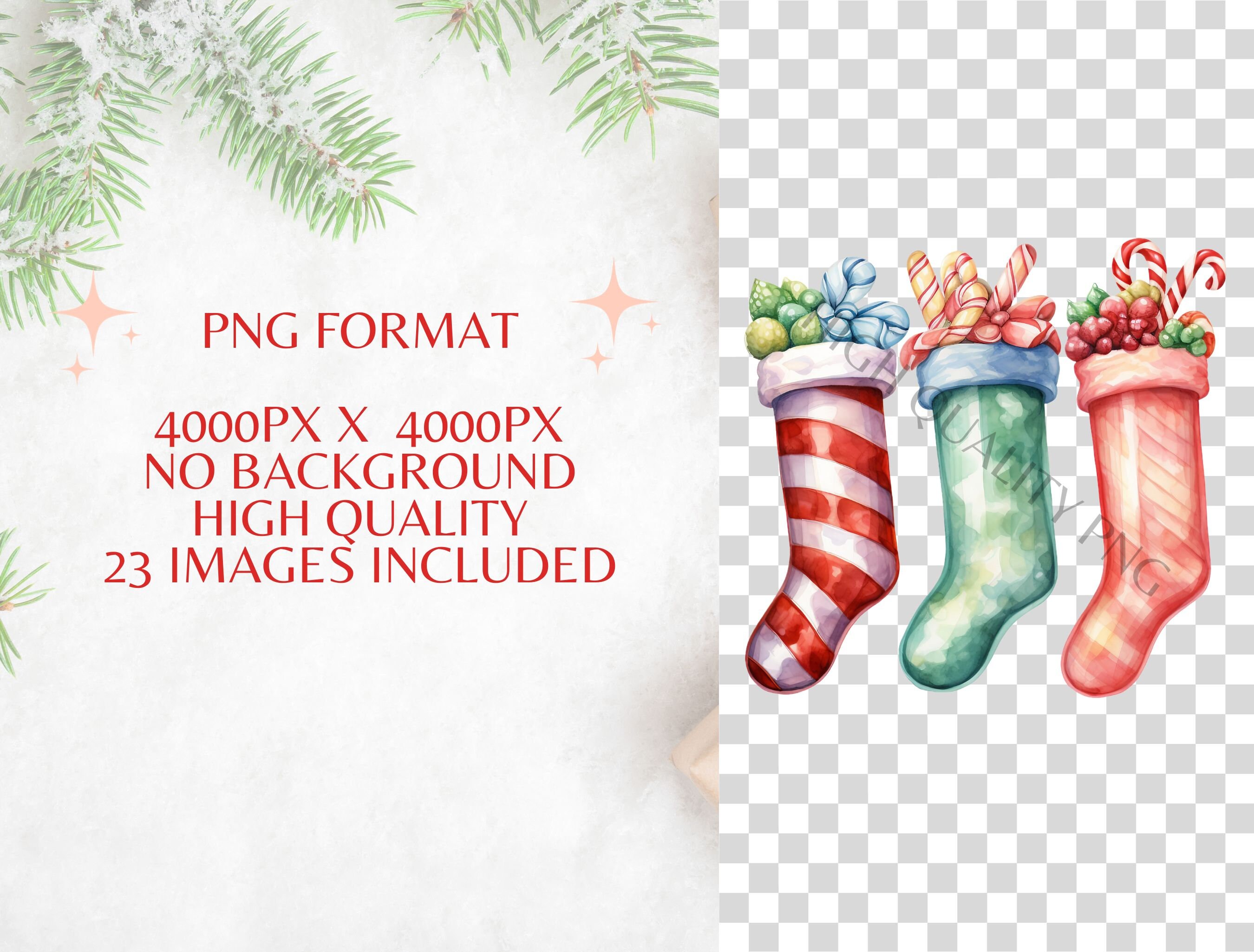 Stocking Clipart Cozy Clipart Colorful Stockings Watercolor - Etsy