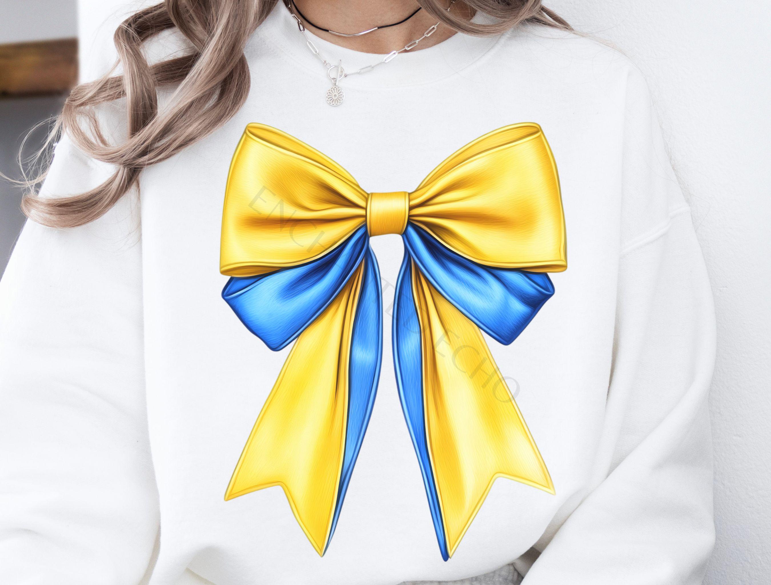 Blue and Yellow Bow Png Sports Team Colors Bow Png Vintage Coquette Bow ...