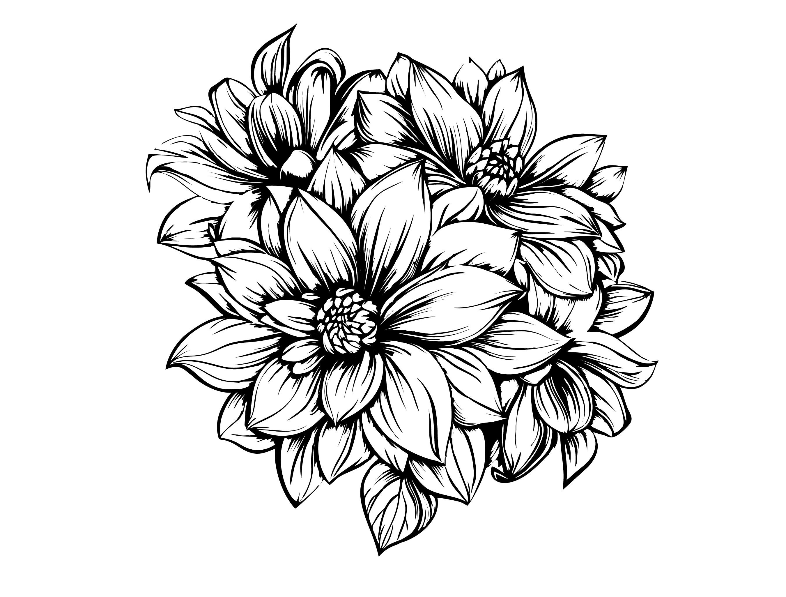 Dahlia Flowers SVG Floral SVG Dahlia Png Wild Flower SVG Flower Svg ...