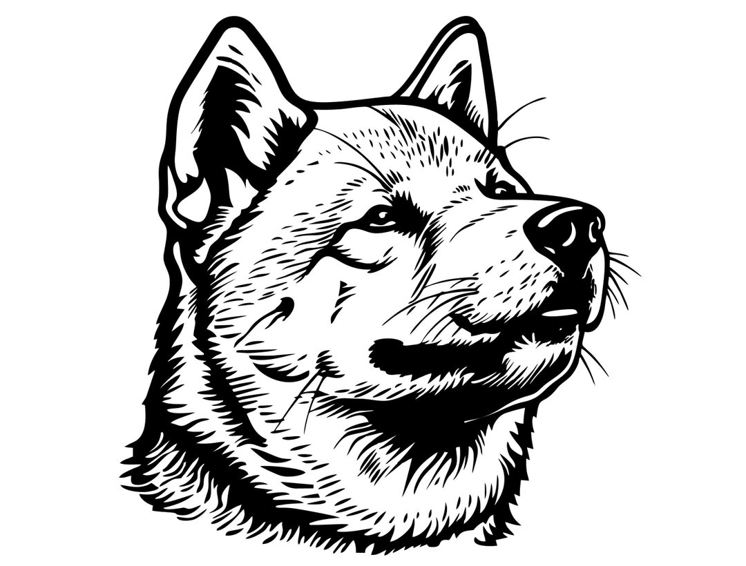 Akita Dog Face SVG - Akita Head Clipart, Puppy Portrait Sublimation ...