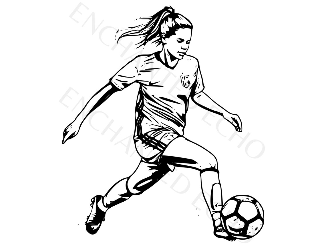 Female Soccer Player SVG PNG Set Female Athlete Graphic Soccer Png Lady ...
