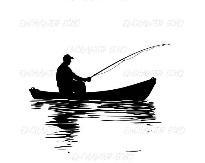 Fisherman Svg | Man Fishing Svg | Fishing by Boat | Fishing Svg | Boat ...