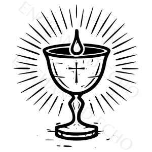 Glowing Chalice SVG + PNG Set - Glass Goblet Svg - Religious Catholic ...