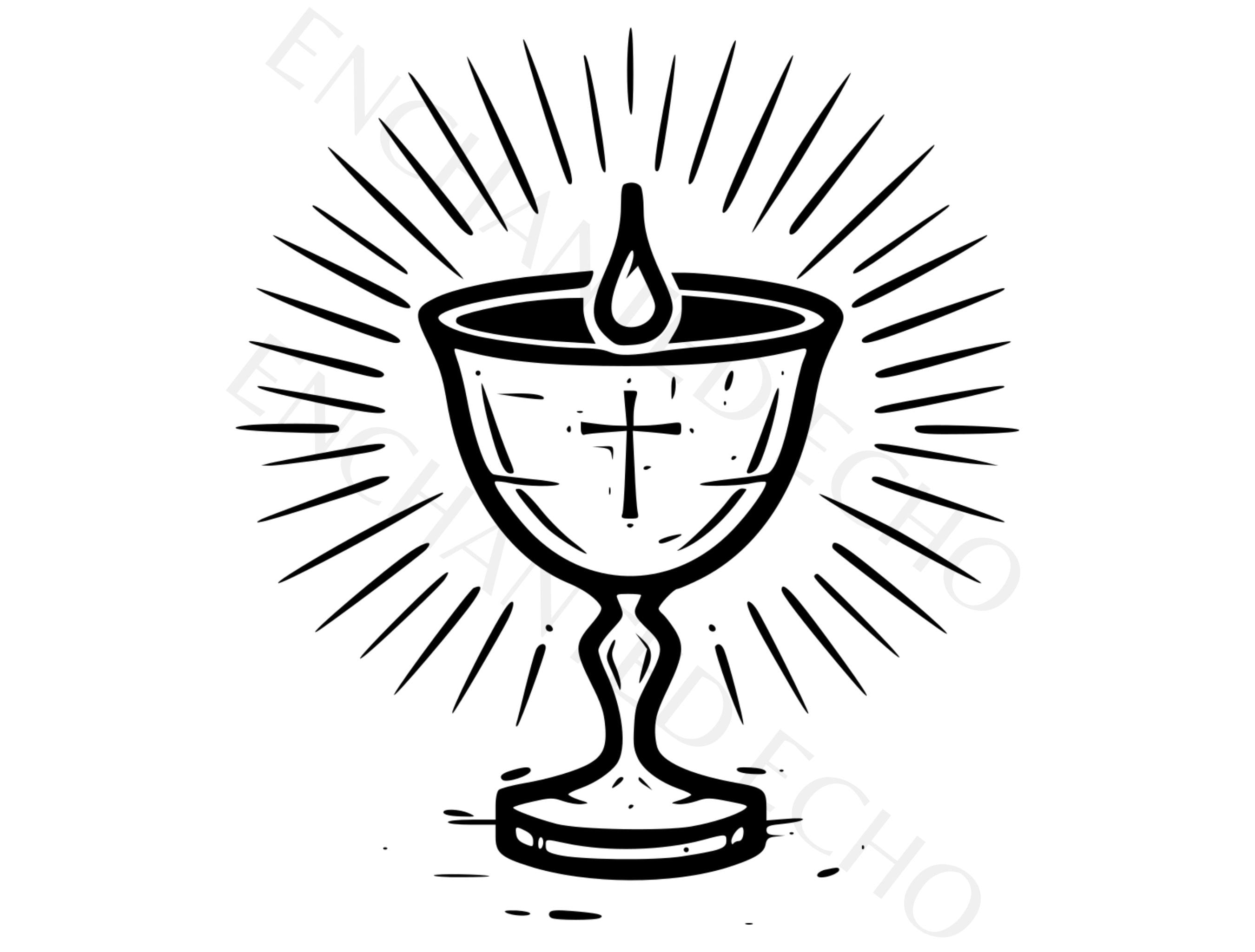 Glowing Chalice SVG PNG Set Glass Goblet Svg Religious Catholic Chalice ...