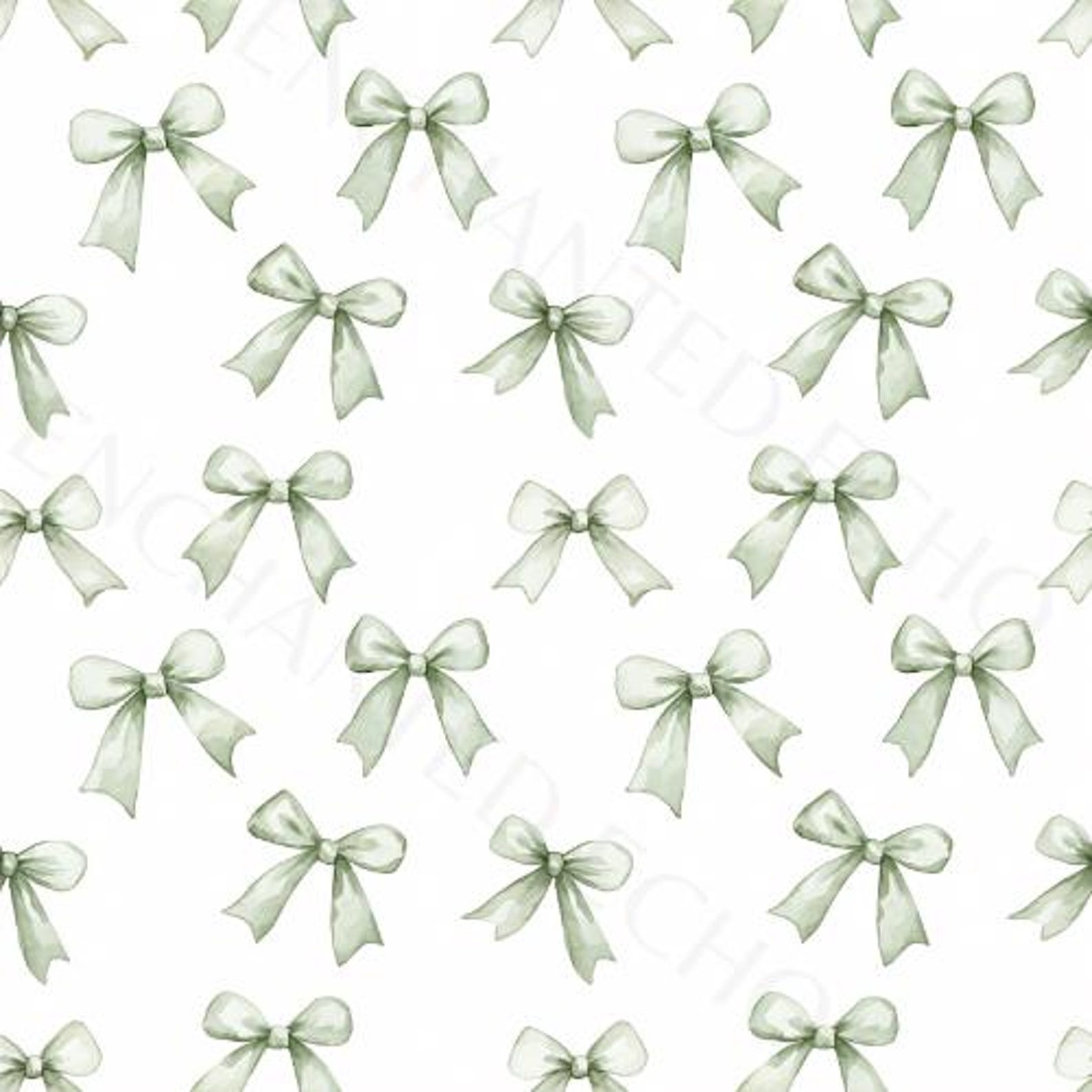 Seamless Sage Green Bows Pattern - Green Bows Coquette JPG Pattern Bow Seamless Design White ...