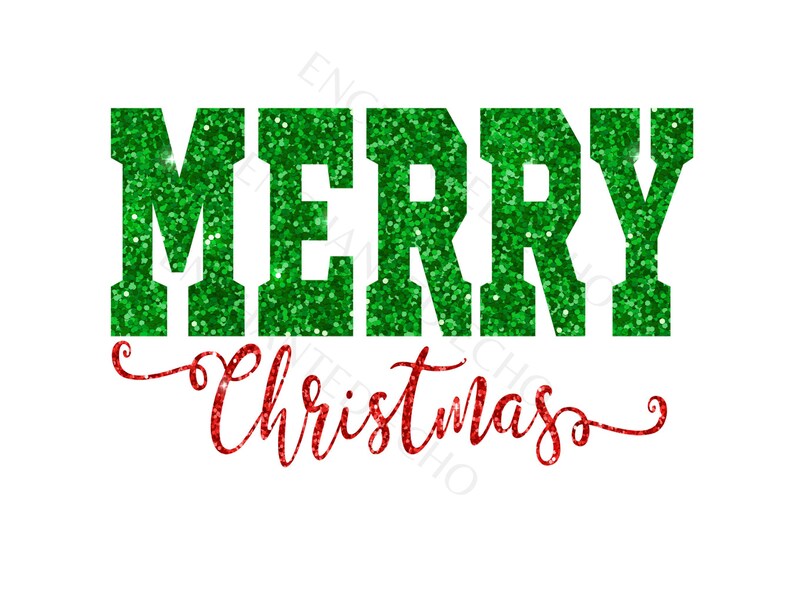 Glitter Merry Christmas Png, Faux Christmas Glitter Png, Glitter ...
