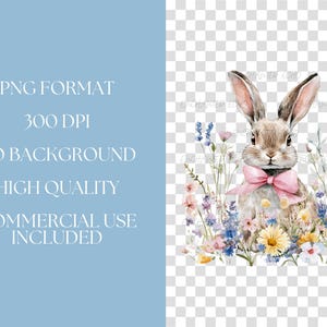 Wildflowers Easter Bunny Cottagecore Png - Spring Wildflowers Easter ...