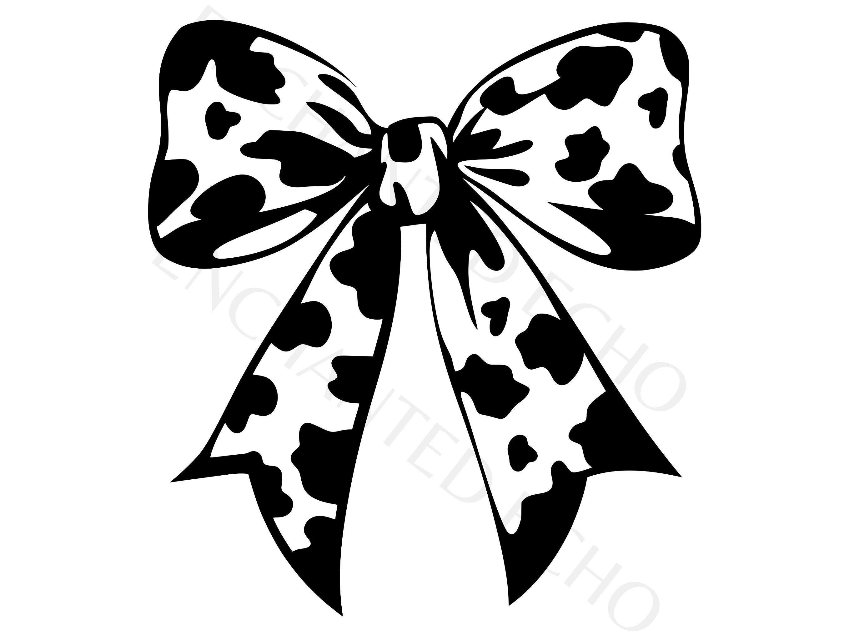 Cow Print Bow SVG + PNG Set - Coquette Bow SVG Patterned Cute Bow Svg ...