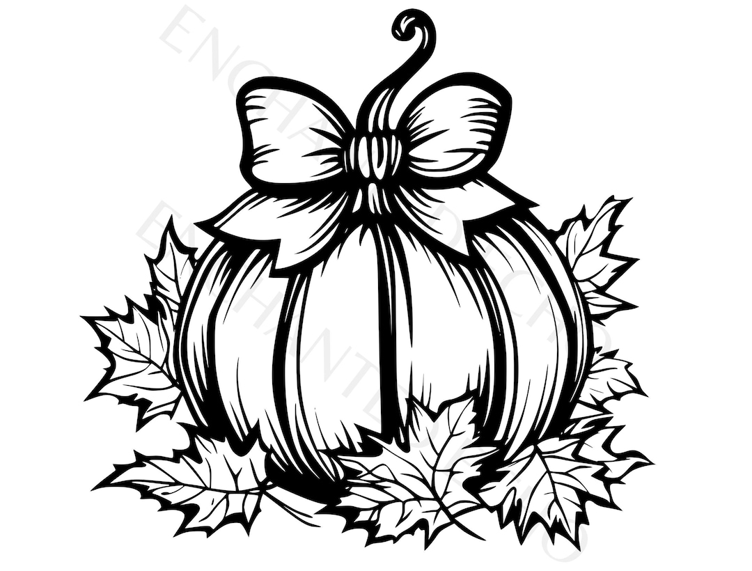 Fall Coquette Pumpkin With Bow SVG PNG Set Pumpkin With Bow SVG - Etsy