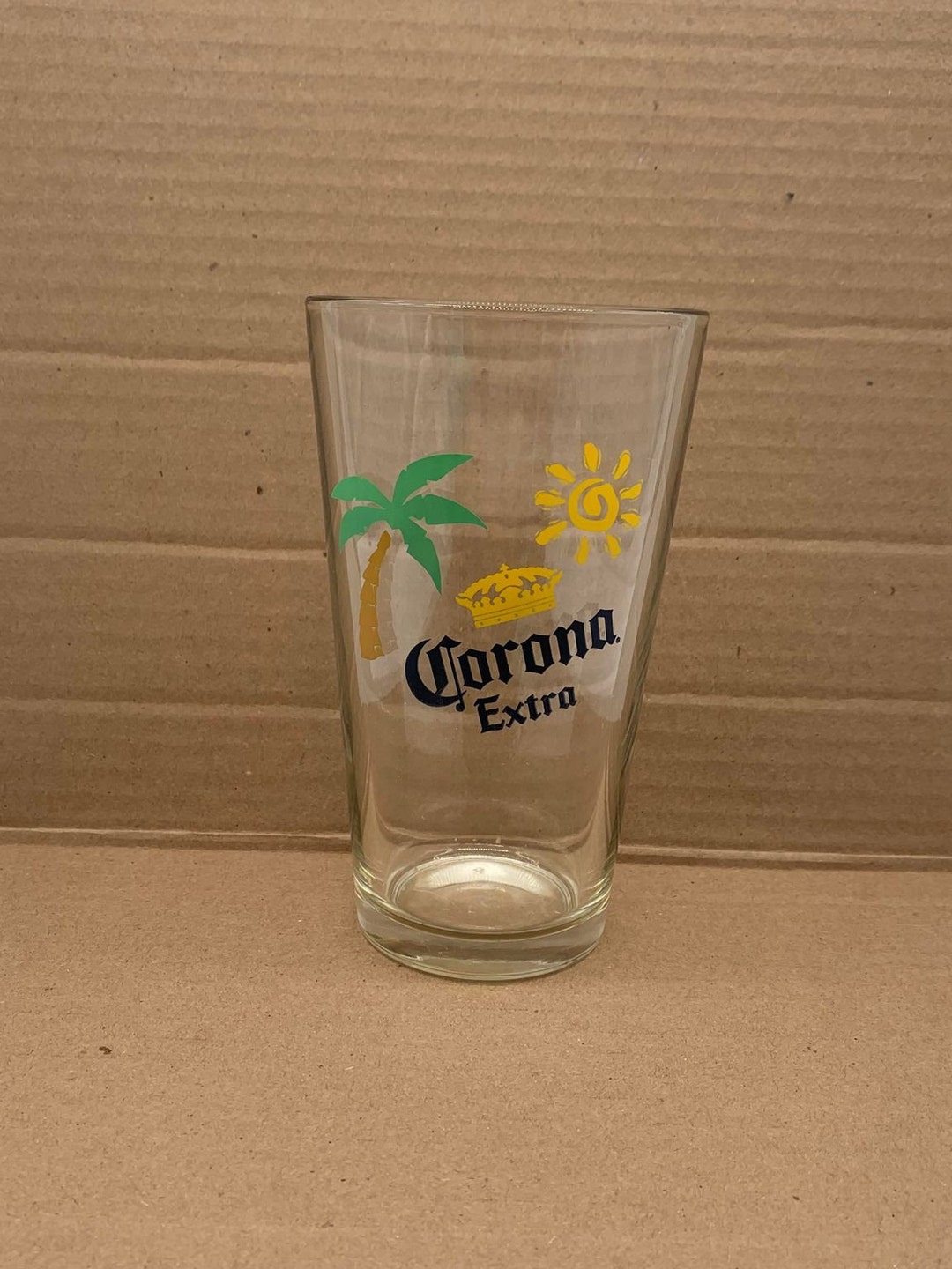 Corona Extra Pint Beer Glass With Palm, Crown, & Sun - Etsy